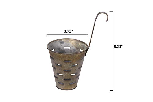 Creative Co-Op Metal Olive Bucket with Hook