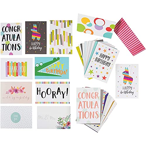 Best Paper Greetings 48-Count Greeting Cards Assortment Box Set for All Occasions, Envelopes Included, Blank Inside, for Birthday Congratulations Thank You