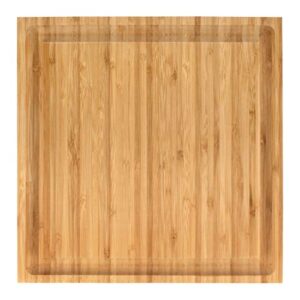 bamboomn bulk wholesale premium bamboo grooved cutting board - 11" x 11" x .75" - 1 piece