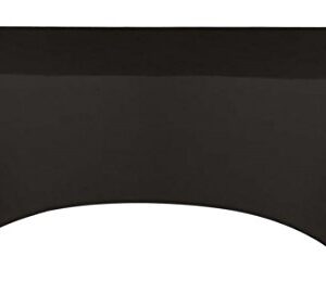 Banquet Tables Pro 8 Ft Rectangular Stretch Spandex Tablecover (Black, 1)