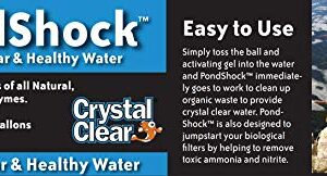 CrystalClear PondShock Ball, Natural Enzymes & Live Bacteria, Freshwater Clarifier Shock Treatment, Muck & Sludge Remover for Small Pond & Outdoor Water Garden Ponds, Koi Fish & Aquatic Plants Safe