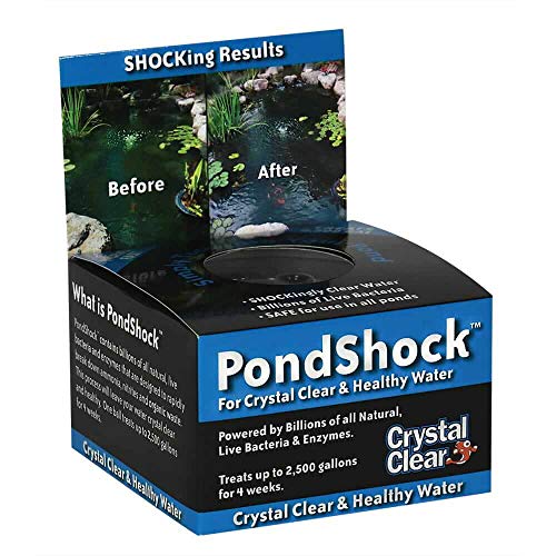 CrystalClear PondShock Ball, Natural Enzymes & Live Bacteria, Freshwater Clarifier Shock Treatment, Muck & Sludge Remover for Small Pond & Outdoor Water Garden Ponds, Koi Fish & Aquatic Plants Safe