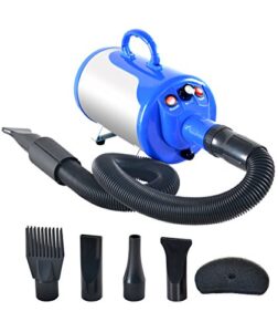 shelandy groomer partner pet hair force dryer dog grooming blower with heater (blue)