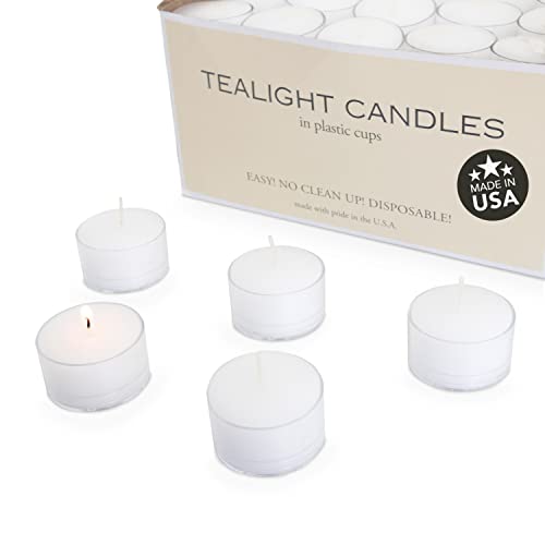 Royal Imports Tea Light Candles, Clear Plastic Cup Unscented TeaLights, 8 Hours Long Burn Time for Wedding, Holiday, Birthday, Parties, Home Decor, 100 Pack