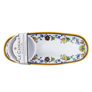 le cadeaux melamine capri - tray and bowl serving set