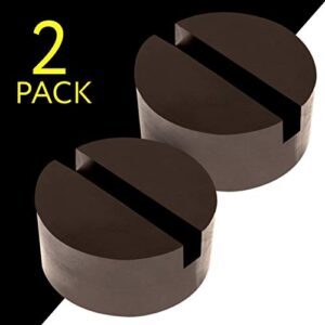 2-Pack of Rubber Jack Pads (Slotted Pucks) - Universal, Standard-Size Adapter - Frame Rail Protector Puck/Pad Keeps Pinch Weld, Paint and Metal Safe - by Mission Automotive