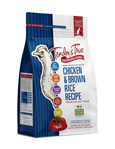 Tender & True Pet Nutrition Antibiotic-Free Chicken & Brown Rice Recipe Cat Food, 3 lb (32001)