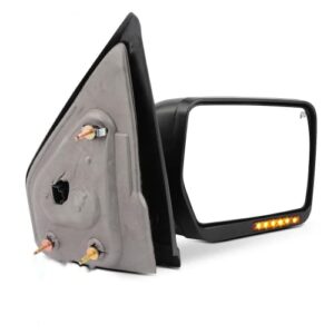 scitoo towing mirror fit for ford exterior mirror fit 2007-2014 for ford for f-150 truck with amber turn signal and puddle light heated power controlling and manual folding (passenger side)