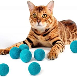 MEOWFIA Wool Ball Toys - 6-Pack of Safe for Cats and Small Dogs Balls - 1.5 Inch Felted Wool Cat Toy and Dog Toy - Perfect with Cat Cave - Silent - Mini Tennis Balls - 6-Pack