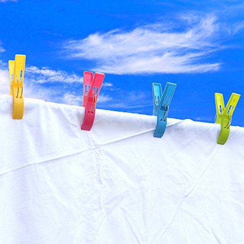 ESFUN 16 Pack Beach Towel Clips Chair Clips Towel Holder for Pool Chairs on Cruise-Jumbo Size,Plastic Clothes Pegs Hanging Clip Clamps to Keep Your Towel from Blowing Away,Fashion Bright Color