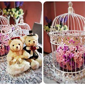 PET SHOW Round Birdcages Wedding Gift Cards Holder Metal Wall Hanging Bird Cage for Small Birds Party Indoor Ourdoor Decoration 10.6“ Black Pack of 1