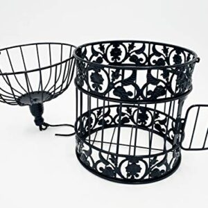 PET SHOW Round Birdcages Wedding Gift Cards Holder Metal Wall Hanging Bird Cage for Small Birds Party Indoor Ourdoor Decoration 10.6“ Black Pack of 1