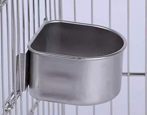 sleeri Parrot Parakeet Cockatiel Cage Food Box Water Cup Stainless Steel Pet Bird Feeding Feeder Bowl Birdcage Accessories