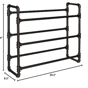 Real Home Innovations Modern Industrial Style 3 Tier Shoe Rack, 26.2” W x 8.2” D x 24”H, Satin Pewter