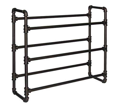 Real Home Innovations Modern Industrial Style 3 Tier Shoe Rack, 26.2” W x 8.2” D x 24”H, Satin Pewter