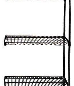 Omega 21" Deep x 48" Wide x 54" High 3 Tier Black Add-On Shelving Unit