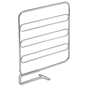 mDesign Versatile Metal Wire Closet Shelf Divider and Separator for Storage and Organization in Bedroom, Bathroom, Kitchen and Office Shelves - Easy Install - 8 Pack - Chrome