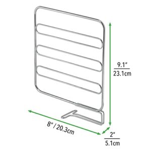 mDesign Versatile Metal Wire Closet Shelf Divider and Separator for Storage and Organization in Bedroom, Bathroom, Kitchen and Office Shelves - Easy Install - 8 Pack - Chrome