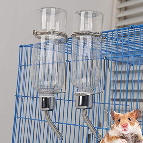 Delight eShop 350ml Pet Rat Water Drinking Bottle Hamster Rabbit Dispenser Cylindrical Feeder