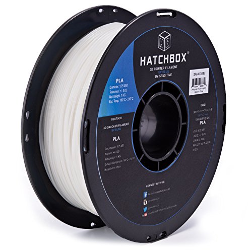 HATCHBOX 3D PLA-1KG1.75-UVBLU UV Color Changing PLA 3D Printer Filament, Dimensional Accuracy +/- 0.03 mm, 1 kg Spool, 1.75 mm, UV Blue