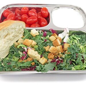 Lifestyle Block Stainless Steel Eco Friendly Compartment Stainless Steel Food Tray Large Divided Camping Plate