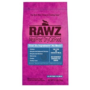 rawz dehydrated salmon, chicken and whitefish recipe for cats - 3.5 lb bag