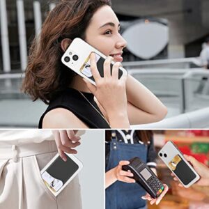 SHANSHUI 5 Pack Phone Card Holder, Premium Silicone Phone Wallet Credit Card Holder Strong Sticker Phone Pocket Holder Stick on Compatible for iPhone and All Smartphones