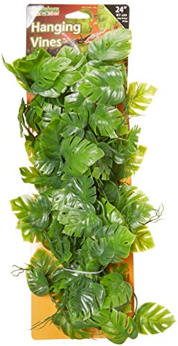 Penn-Plax Reptology Decorative Hanging Terrarium Plant Vines for Reptiles and Amphibians – 24” Length – Green