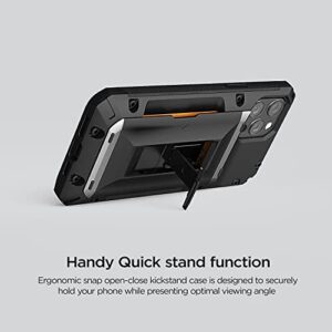 VRS DESIGN Damda Glide Hybrid Phone Case for iPhone 12 Pro Max, with [4 Cards] Sturdy [Semi Auto] Credit Card Holder Slot Wallet and Kickstand for iPhone 12 Pro Max 6.7 inch(2020) (Black)