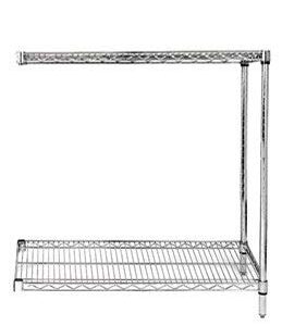 Omega 18" Deep x 24" Wide x 14" High 2 Tier Chrome Add-On Shelving Unit