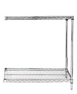 Omega 18" Deep x 24" Wide x 14" High 2 Tier Chrome Add-On Shelving Unit