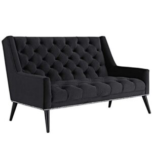 modway peruse velvet loveseat in black