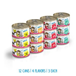 Weruva Best Feline Friend (B.F.F.), Batch 'O Besties Variety Pack, Wet Cat Food, 3oz Can (Pack of 12)