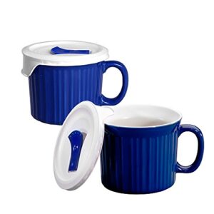 corningware pop-ins 20-ozmug w/ blue vented plastic cover, blueberry (pack of 2)