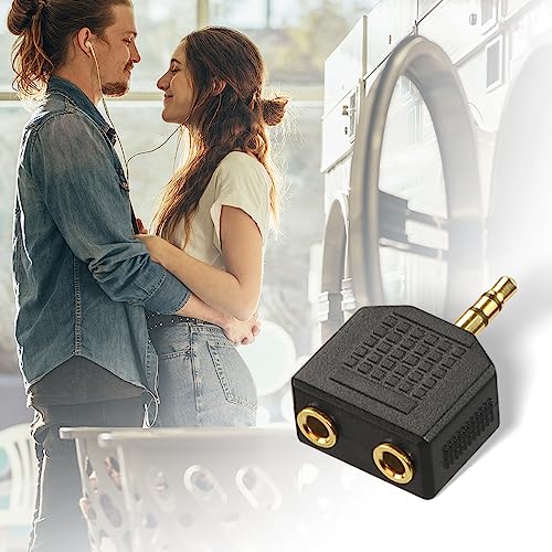 VCE 2-Pack 3.5mm Headphone Y Splitter, Gold Plated 3.5mm 1/8 inch Male to Dual Female Stereo Jack Adapter Converter