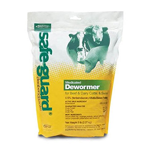 Merck Safe-Guard Dewormer - Tasty Alfalfa-Flavored pellets - for Beef & Dairy, Swine & Cattle - 5 lb