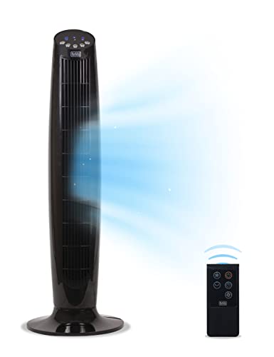 Black + Decker 36 inches Digital Tower Fan with Remote, Black