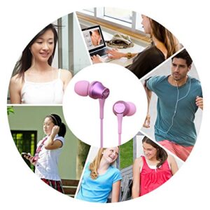 Earbuds in Ear Headphones - with Mic/Controller for iPhone Samsung ipad iPod(Pink)