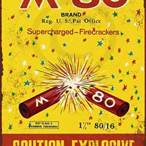 Custom Kraze M-80 Supercharged Firecrackers Reproduction Metal Sign 8 x 12