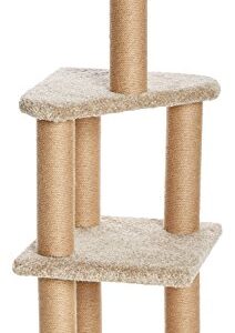 Amazon Basics Cat Tree Indoor Climbing Activity Tower with Scratching Posts, Large, 17.7" x 45.9", Beige