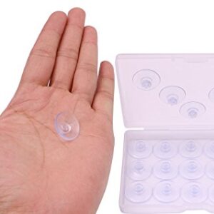 Shapenty 20mm Diameter Small Clear PVC Plastic Suction Cups Home Desk Glass Sucker Hanger Pads Without Hooks, 20Pieces