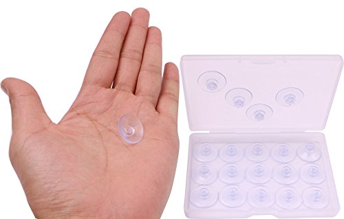 Shapenty 20mm Diameter Small Clear PVC Plastic Suction Cups Home Desk Glass Sucker Hanger Pads Without Hooks, 20Pieces