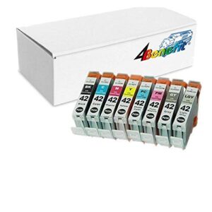 4benefit cli-42 8 colors set compatible premium ink cartridge for cli-42 pixma pro-100 (1 black, 1 cyan, 1 gray, 1 light gray, 1 magenta, 1 yellow, 1 photo cyan, 1 photo magenta)