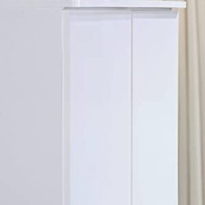 HODEDAH IMPORT Two Door Wardrobe, with Two Drawers, and Hanging Rod, White.