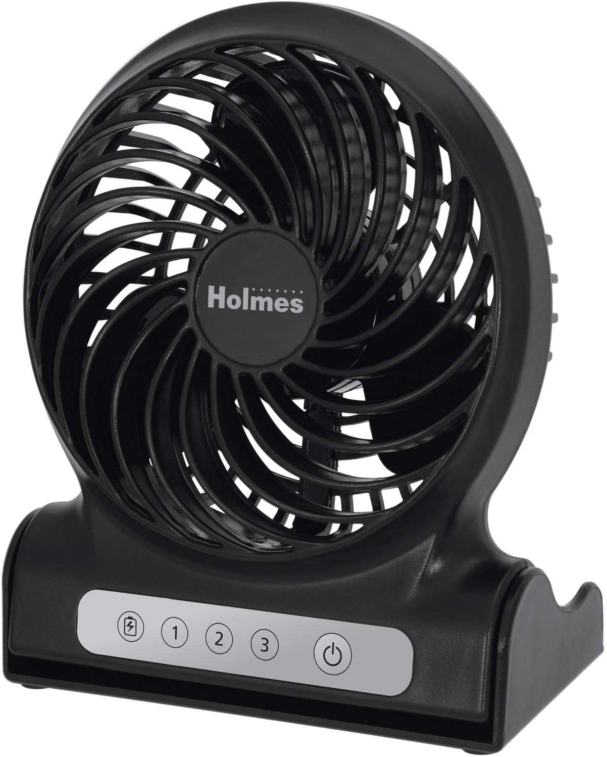 Holmes 4" Personal Fan Rechargeable Battery Operated - Black