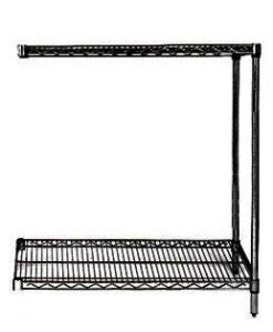 omega 18" deep x 24" wide x 14" high 2 tier black add-on shelving unit