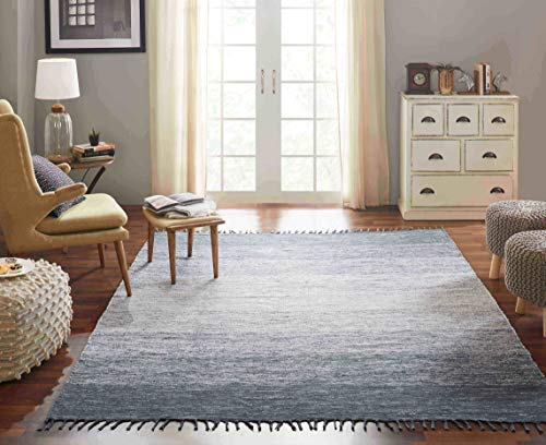 Chesapeake Cotton Ombre Blue Area Rug Large (5'x7')