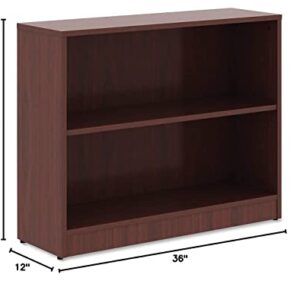 Lorell Mahogany Laminate Bookcase Book Rack, 29.5" x 36" x 12"