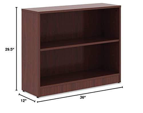 Lorell Mahogany Laminate Bookcase Book Rack, 29.5" x 36" x 12"