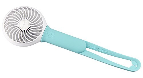 Momoday Mini Air Cool Fan Multi-function Personal Rechargeable USB hanging Handheld with LED Light Portable Cool Student Fan 3 Speeds Powered by Battery/USB for Home Office Outdoor and Travel (Blue)